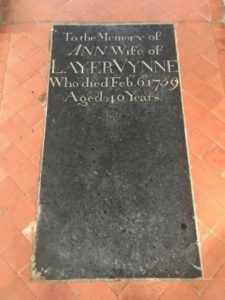 Ann, Wife of Layer Vynne, buried in 1759 | Great Ellingham